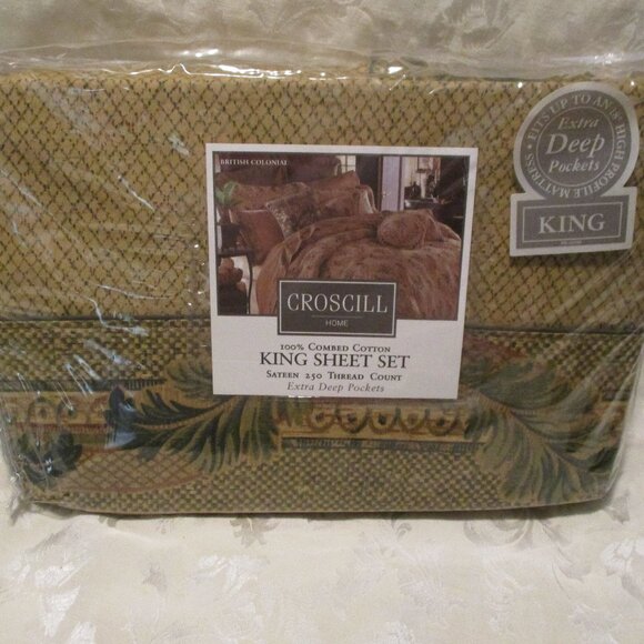 Croscill | Bedding | Vintage Croscill King Bed Sheets British Colonial ...
